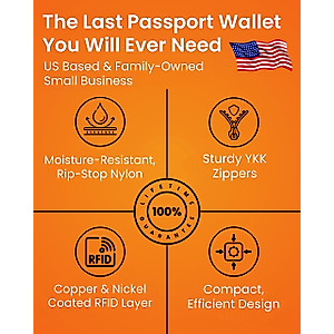 Passport Holder & Travel Wallet with RFID Blocking - Premium Document Organizer Case for Men and Women - Holds Passports, Cards, Tickets, ID, Cash - Compact Zippered Wallet - Midnight