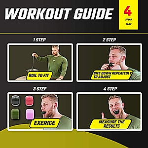 Jawzrsize Athletic Bundle Jaw Enhancer - Jaw, Face, and Neck Exerciser, Helps Reduce Stress and Cravings - Facial Exercise (Pop N Go & Custom Fit (Beg., Int., & Elite), Pink and Green)