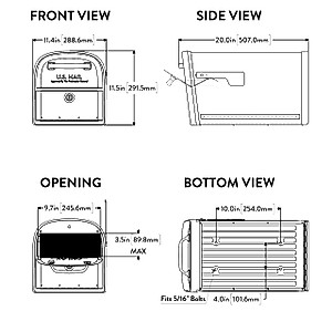 Architectural Mailboxes 6300B-10 Oasis 360 Locking Parcel Mailbox, Extra Large, Black, 6300B-10