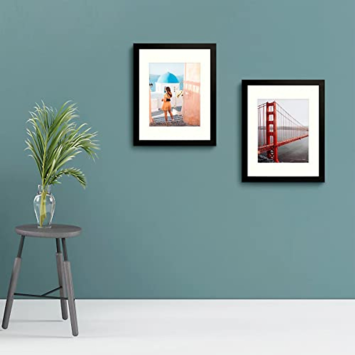 Frametory, 11x14 Picture Frame - Made to Display Pictures 8x10 with Mat or 11x14 Without Mat - Wide Molding - Pre-Installed Wall Mounting Hardware (Black, 1 Pack)