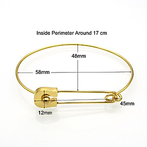 AOCHEE Fashion Safety Pin Hook Bangle Bracelet Classic 3 Colors Simple Love Bracelet
