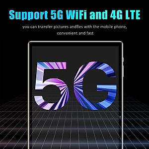 Acogedor 2 in 1 Tablet 10.1 Inch, Android 12.0 Tablets, Support 4G Band Calling Function, 2.4GHz and 5G WiFi Connection, 6GB RAM 128GB ROM, GPS, BT (Gold) (US Plug)