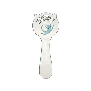 Pavilion - Cat Hair - 10" Housewarming Decorative Cat Shaped Spoon Rest Holder Pet Feline Kitty Kitten Rescue Adoption Animal Pet Parents Mom Dad Present