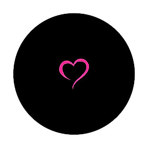 Hot Pink Black Minimalist Hand Drawn Heart PopSockets Swappable PopGrip