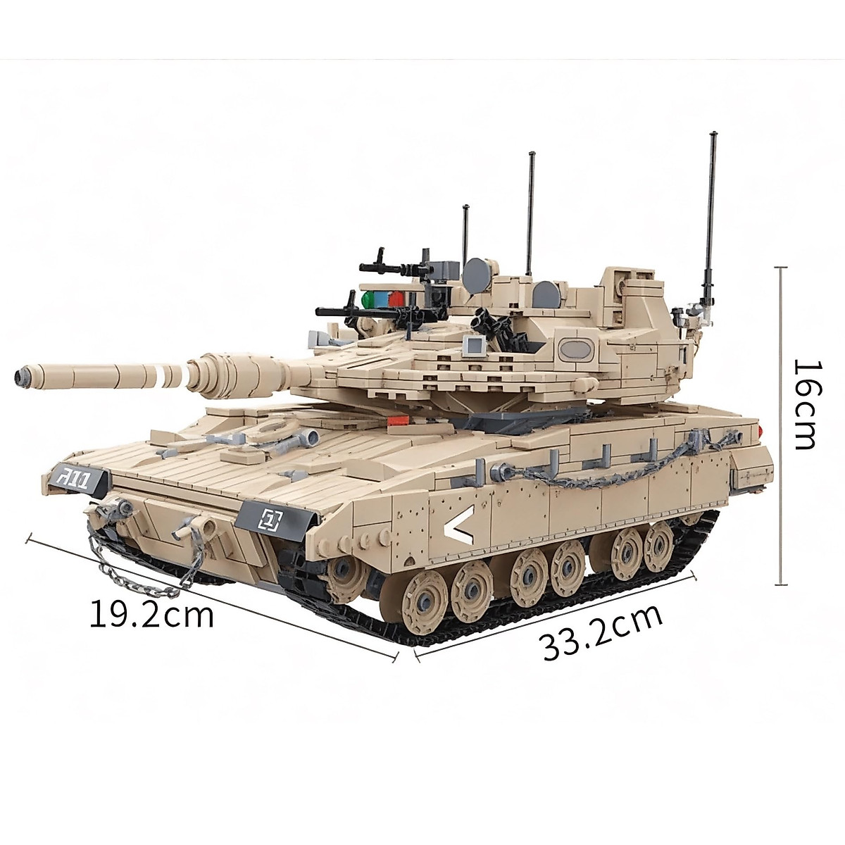 General Jim's Israeli Merkava MK 4M Main Battle Tank Building Block Set – 1,540 Pieces – Detailed Medium Tank Model Compatible with Major Brands