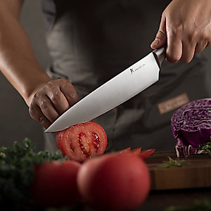 Kangdelun Natura Series 9 PCS Knife Block Set, Ultra Sharp High Carbon Stainless Steel with Wooden Handle