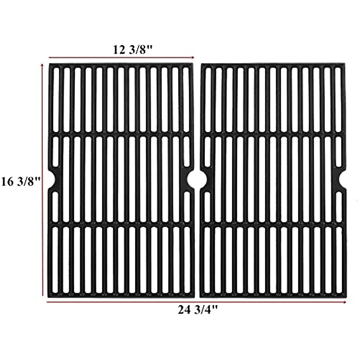16.5 Inch Cooking Grates for Kenmore 4 Burner 146.16197211, 146.16198211, 146.34461410, 146.1001651 Gas Grill, Cast Iron Grill Cooking Grids, 2 Pack