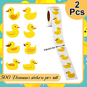 1000 Pcs Rubber Yellow Duck Stickers Cute Duck Decoration for Birthday Party Favor Bags Water Bottle Notebook Decorations,1.5 Inch