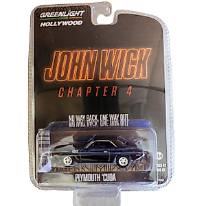 Collectibles Greenlight 62020-F Hollywood Series 41 - John Wick: Chapter 4 - Plymouth 'Cuda 1/64 Scale Diecast