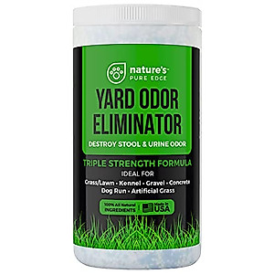 "Nature's Pure Edge,Yard Odor Eliminator. Perfect For Artificial Grass, Patio, Kennel, and Lawn. Instantly Removes Stool and Urine Odor. Long Lasting. Kid and Pet Safe.