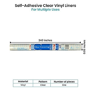 Con-Tact Brand Creative Clear Covering, Versatile and Self-Adhesive Shelf Liner, Semi-Transparent Privacy Film, Protective Clear Vinyl, 18'' x 20', Clear Matte