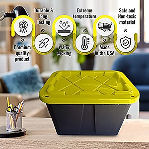 SAFARI USA 5 gallon Heavy Duty Stackable Home Storage Bin (6 Pack) With Secure Lids, 20 Quart Totes (16"x12"X8.5") for Garage Attic Utility Tool Storage Moving Box, School & Office Supplies, Classroom