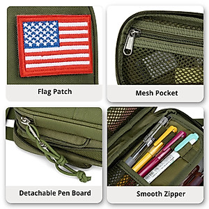 ATRIPACK Tactical Lunch Bag Medium Size (Camo-Black)& Tactical Pencil Case for Men Women Teens Boys Girls (Green)