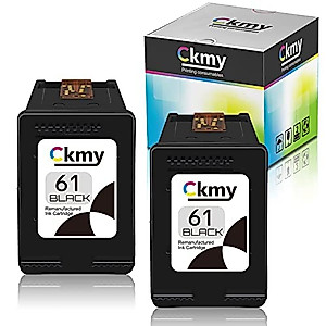 61 Black Ink Cartridge Replacement for HP 61 61XL Black Used for HP Envy 4500 5530 4501 4502 4504 OfficeJet 4630 4631 DeskJet 2512 1512 2541 2542 2540 2544 Printer, 2 Black