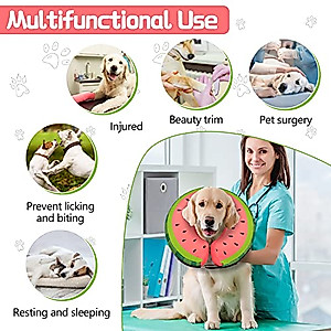 Dog Cone Collar for Small Medium Large Dogs for After Surgery, Pet Inflatable Neck Donut Collar Soft Protective Recovery Cone for Dogs and Cats - Alternative E Collar Does not Block Vision - Red,S