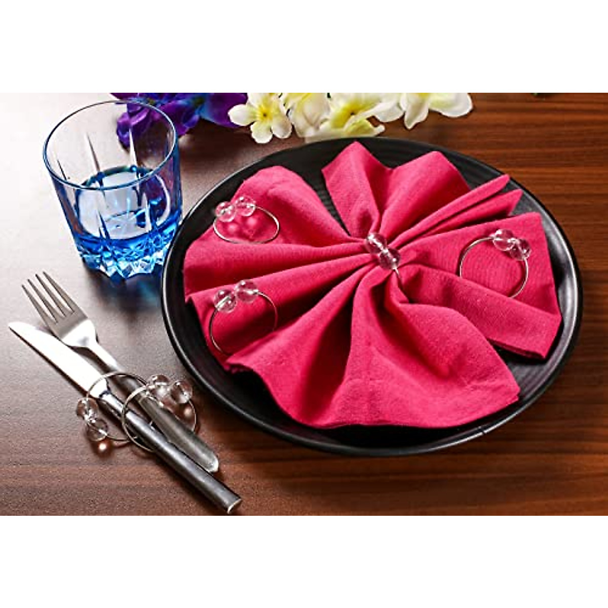 Goroly Home Metal Napkin Rings for Christmas Party Decoration Dinning Table Everyday Use Family Gatherings -Beautiful Emphasize to Your Dining Table Décor- Set of 12 - Silver