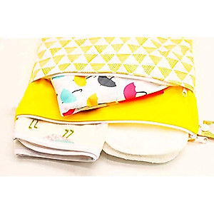 Waterproof wet bag, reusable dry and wet bag for waterproof cloth diapers, two zippered pockets, travel beach swimming pool, dirty baby supplies, yoga gym bag, swimsuit or wet clothes(L042)