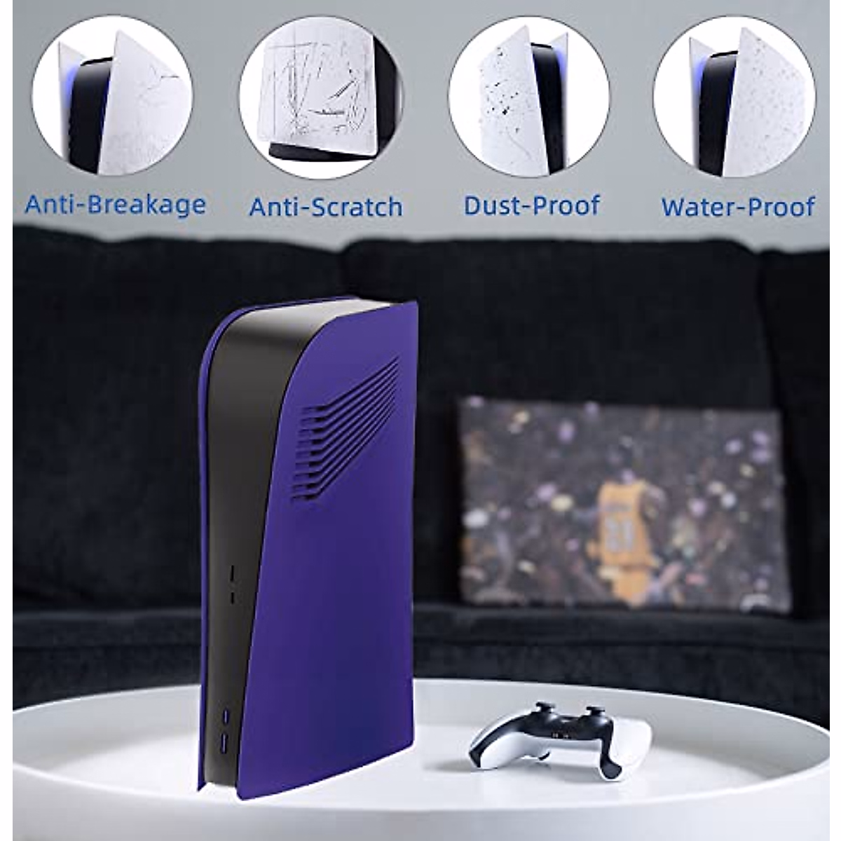 Disc Edition Face Plates with Cooling Vents Cover Skins Shell Panels for PS5 Console, PlayStation 5 Accessories Faceplate Protective Shell Replacement Plate (Disc Galactic Purple)