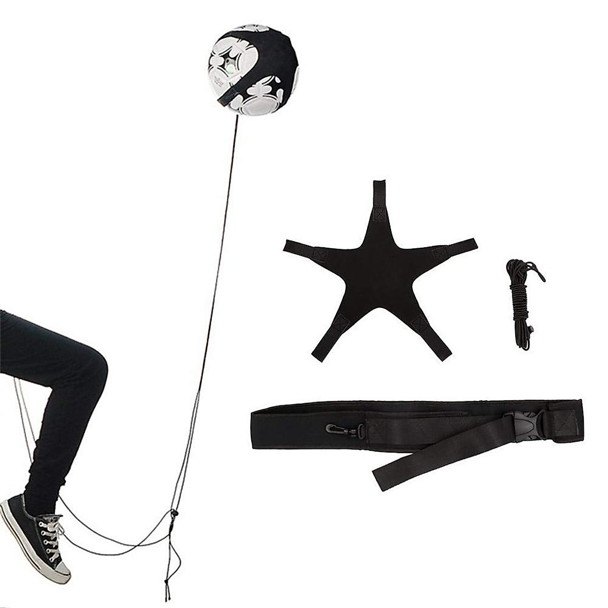 Toxz Soccer Singles Training Rebound Training Belt,Elastic Rope Bungee Football Practice Tool Exercise Self-Study,Practice Equipment Trainer