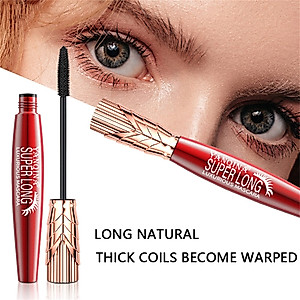 Outfmvch Curling Mascara Thick Volumizing Eyelashes, Long-Lasting Fast Dry Crown Shaped Mascara, Lengthened Eyelash Soft Full Lashes, Natural Smudge-Proof Mascara Black