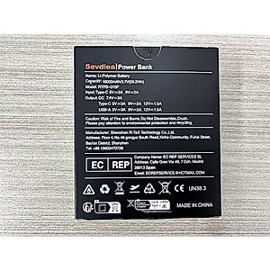 Sevdiea Heated Vest Battery Pack 7.4V 16000mAh, Battery Pack for Heated Vest, LCD Display Power Bank for Heated Vest with USB DC Port