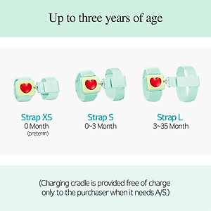 AIMON Smart Band Baby Monitor - Tracks Heart Rate, Average Oxygen as Sleep Quality Indicators. Tracks Temperature, Falling and Crying Too. Has 2 Sizes(Small+Large) for 0~35months.