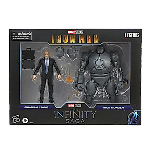 Marvel Hasbro Legends Series 6-inch Scale Action Figure Toy 2-Pack Obadiah Stane and Iron Monger Infinity Saga Characters, Premium Design, 2 Figures and 8 Accessories