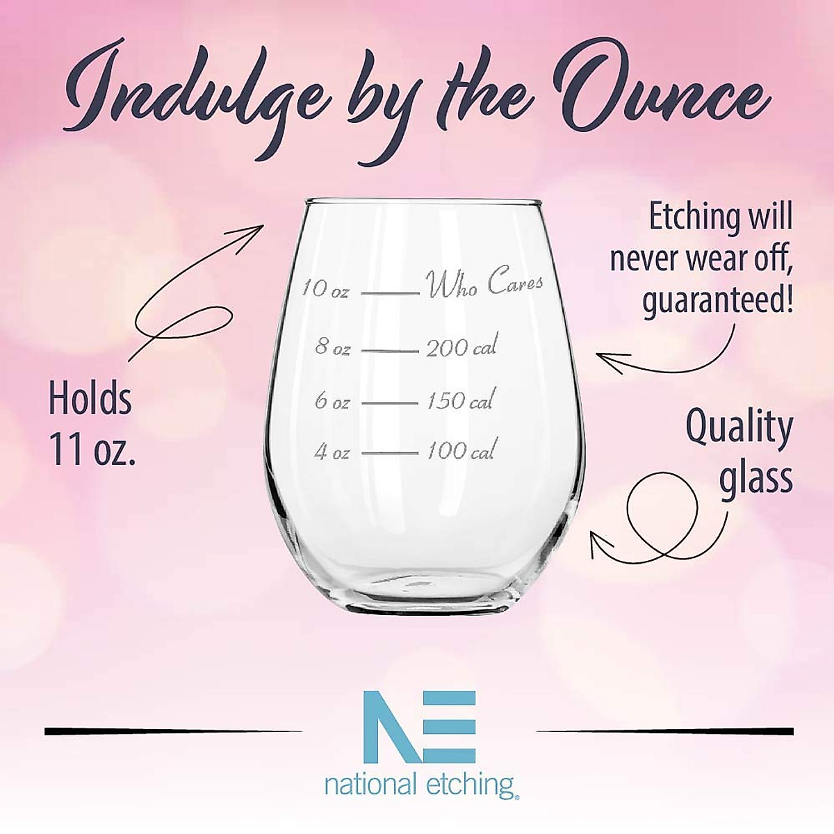 Caloric Cuvee - The Calorie Counting Wine Glass NOW IN STEMLESS