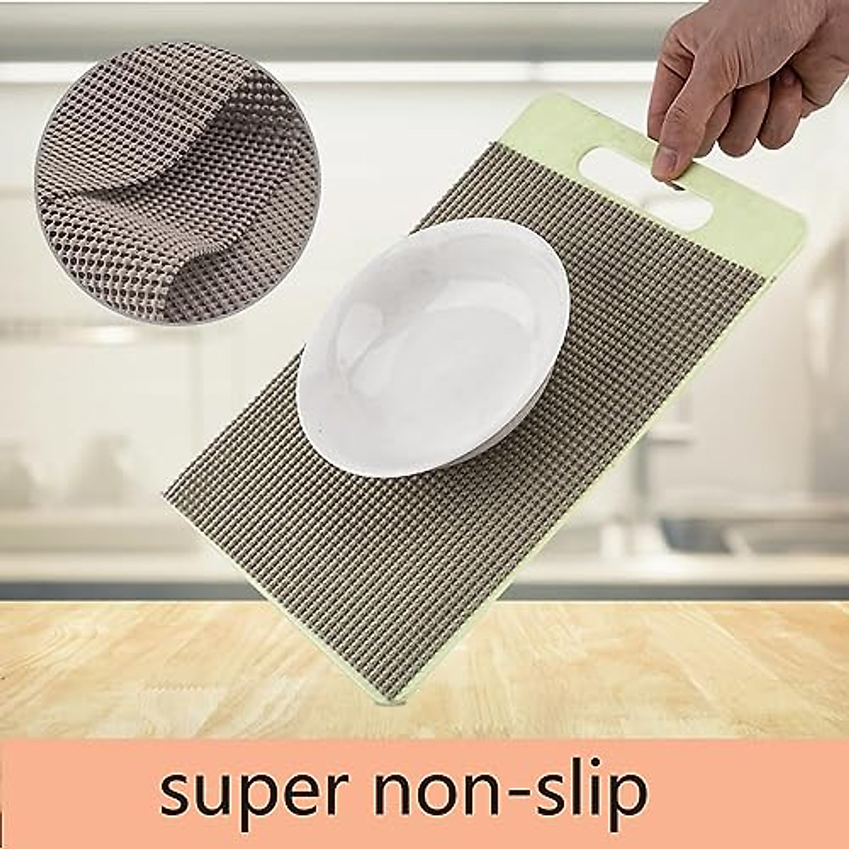 Shelf Liner for Kitchen Cabinets, 12 in x 25 FT, Strong Grip Non-Adhesive Shelf Liner, Waterproof Non-Slip Drawer Liner, Easy to Clean and Install, Perfect for Closets, Tables (Beige, 12in x 25ft)