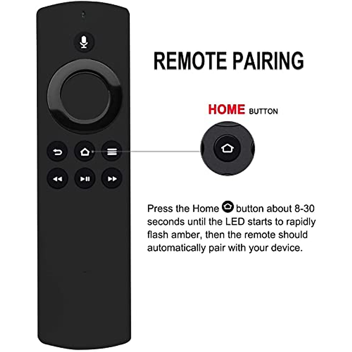 Amtone Replacement PE59CV Voice Remote (2nd Gen) w/TV Controls fit for TV Stick (2nd Gen, 3rd Gen, Lite, 4K), TV Cube (1st Gen, 2nd Gen, and Later), Fire TV (3rd Gen, Pendant Design)
