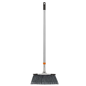 Slim Angle Broom, Heavy Duty Broom, Indoor Brom, Outdoor Angle Broom with Extendable Handle, Durable Collapsible Broom for Home, Kitchen, RV, Travel, Grey, 1 Pack, by Superio