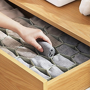 Adjustable Honeycomb Drawer Dividers, Desk Drawer Organizer Separators, Drawer Organizer Divider for Underwear Belt Scarf Socks