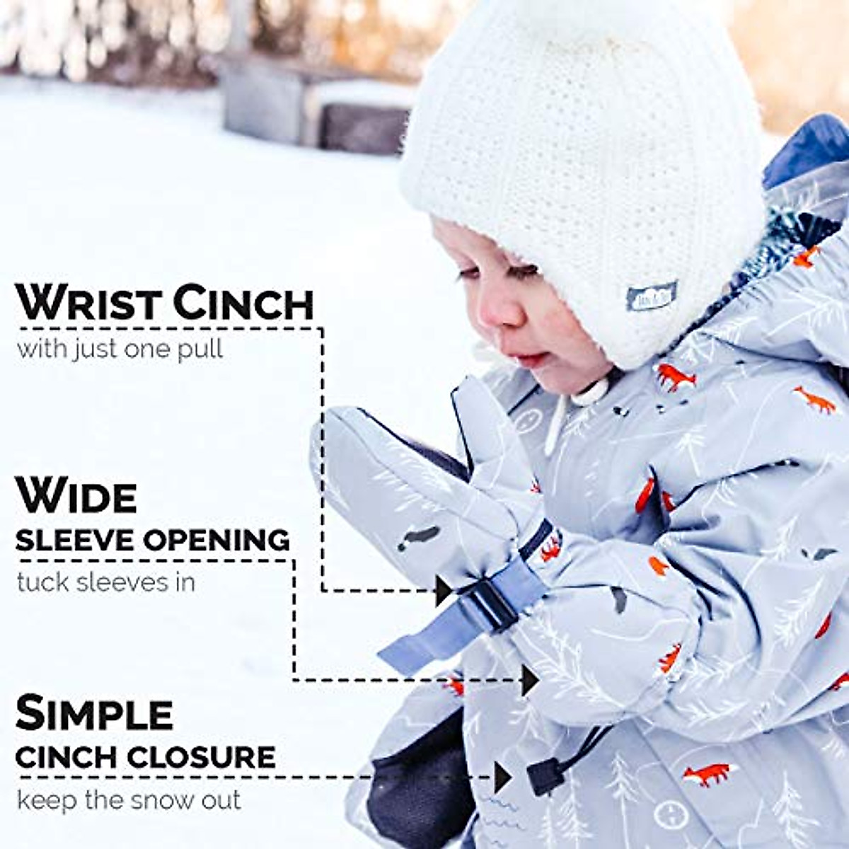 JAN & JUL Girls Snow Mittens for Kids with Thinsulate (Tulip, S: 2-4Y)