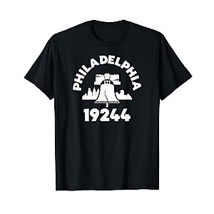 Philly Neighborhood 19244 Zip Code Philadelphia Liberty Bell T-Shirt