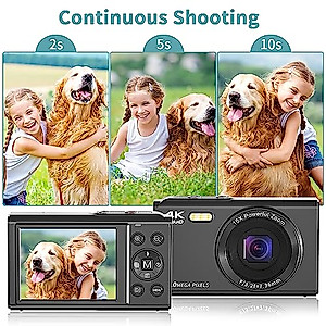 1080P Digital Camera for Kids Teens Boys Girls Adults,44MP Kids Camera with 32GB SD Card, Digital Camera with 16X Digital Zoom