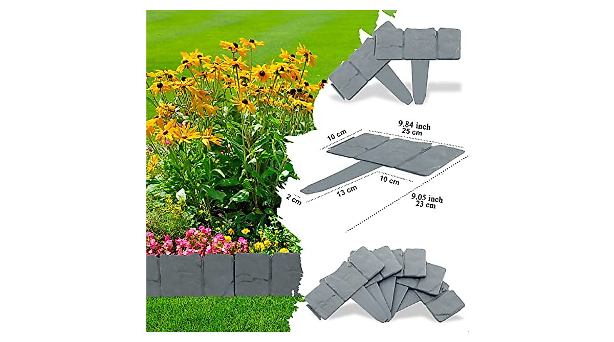 Garden Landscape Edging Border No Dig - Realistic Stone Look