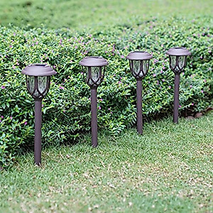 EXCMARK 10 Pathway Lights&1 Hummingbird Lantern. Solar Lights Outdoor Decorative, Solar Pathway Lights Outdoor for Garden Yard Walkway Sidewalk Driveway.