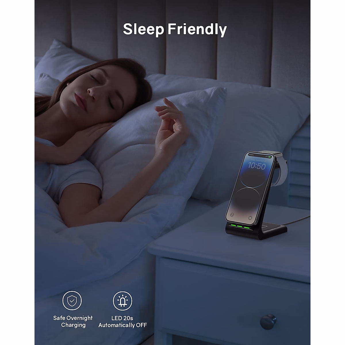 CIYOYO 3 in 1 Wireless Charging Station, Wireless Charger Stand for Multiple Apple Devices, Wireless Charger for iPhone 15 14 13 12 11 Pro Max XS XR 8, Apple Watch 9 8 7 6 SE 5 4 3 2, AirPods 3/2/Pro