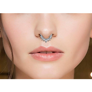 AVYRING Fake Nose Ring Hoop Faux Nose Septum Ring Non-Pierced Clip On Nostril Piercing Rings Jewelry Silver Gold