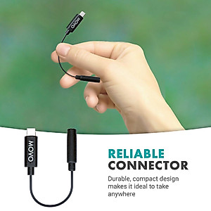 Movo PMA-1 DJI Osmo Pocket Microphone External Sound Adapter USB Type-C to 3.5mm TRS External Microphone Adapter