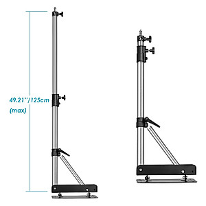 Neewer Wall Mounting Triangle Boom Arm for Photography Strobe Light, Monolight, Softbox, Umbrella, Reflector and Ring Light, Support 180 Degree Rotation, Max Length 4 Feet/125cm (Silver)