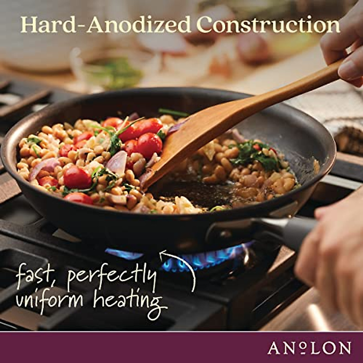 Anolon Advanced Hard-Anodized Dutch Oven Multipurpose Steamer Set, 8.5-Quart, Graphite