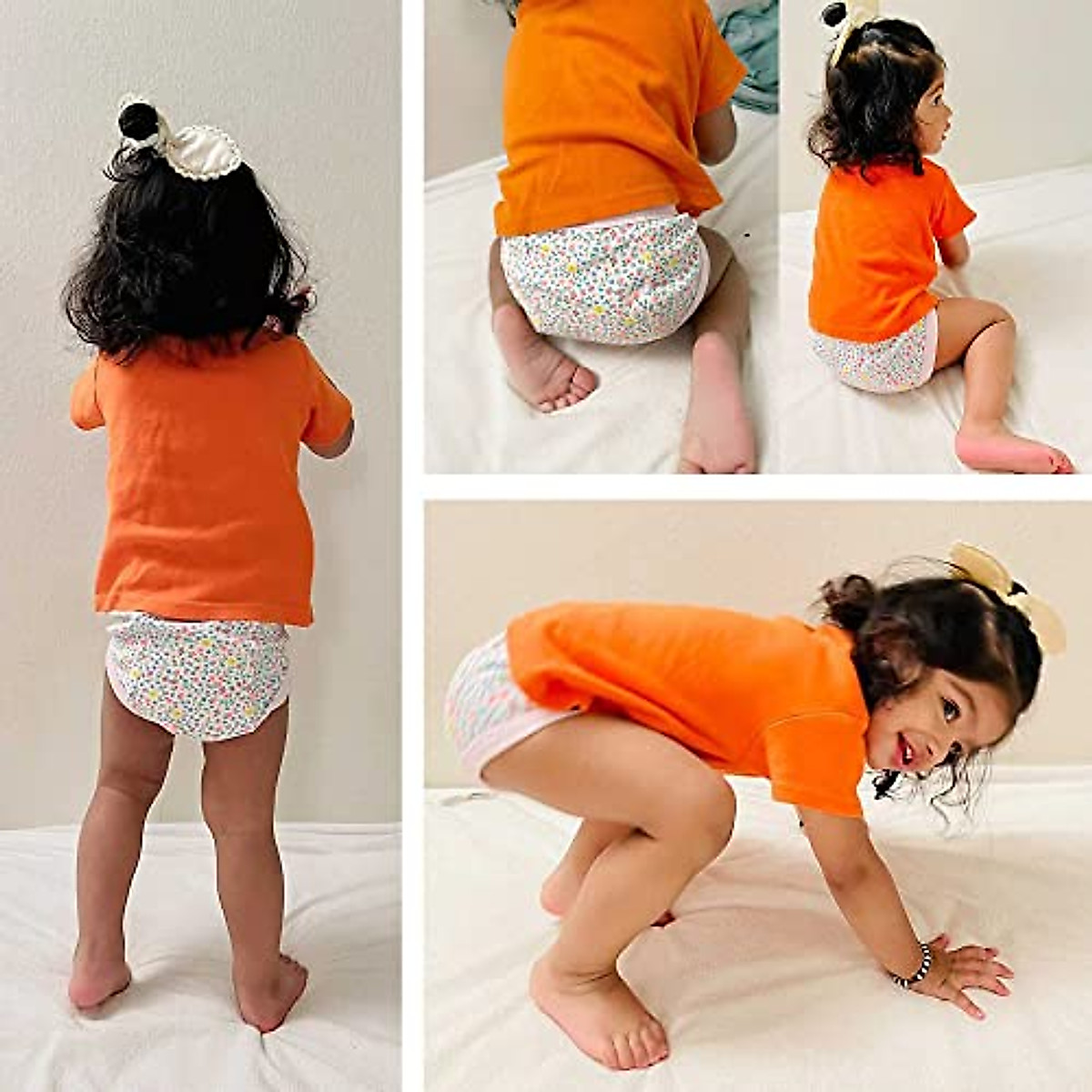 BIG ELEPHANT Baby Girls' Padded Potty Training Pants Underwear 6 Pack, 5T
