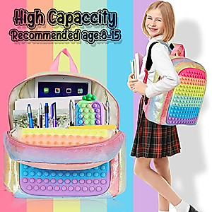 JoyLEME Large Pop Backpack for Girl Classic School Backpack Kids Backpacks, Elementary School Bookbag, Cute Lightweight Preschool Backpack Back to School Gifts for Girls