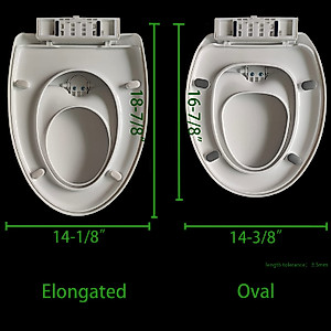Toilet Seat with Built-In Potty Training Seat, Soft Close,Never Loosen， Removable Easy to Instal &Clean,Durable Plastic ,Fits both Adult and Child, Oval, White