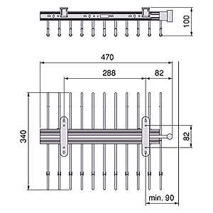 Emuca 7086411 Wardrobe Pull Out Holder Sliding Hanger Rail Organizer Rack for Wardrobe for 11 Trousers