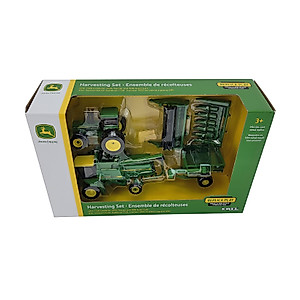 John Deere 1/64 Scale 5 pc Harvesting Set 4555 Tractor, 7720 Combine w/2 Heads, 500 Grain Cart
