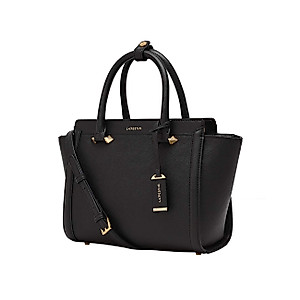 LA FESTIN Designer large-capacity handbag leather shoulder messenger bag red black blue fashion female bag (black)