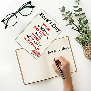 ANCEPO Happy Boss Day Card from Group, Funny Thank You Cards for Boss with Envelopes, National Boss Day Gifts for Him Her from Employees, Boss Day Decorations for Office Women Men