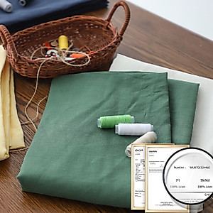 Simple&Opulence 100% Nature Pure Linen Fabric 78 Inch by the Yard, Plain Solid Color Linen Fabric for Sewing, Embroidery, Clothing, Needlework, Bag,Tablecloths, Garments Craft Accessories(Olive Green)